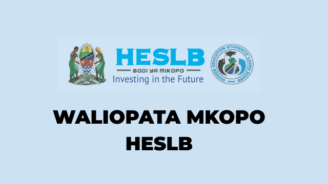 Waliopata Mkopo 2025 HESLB